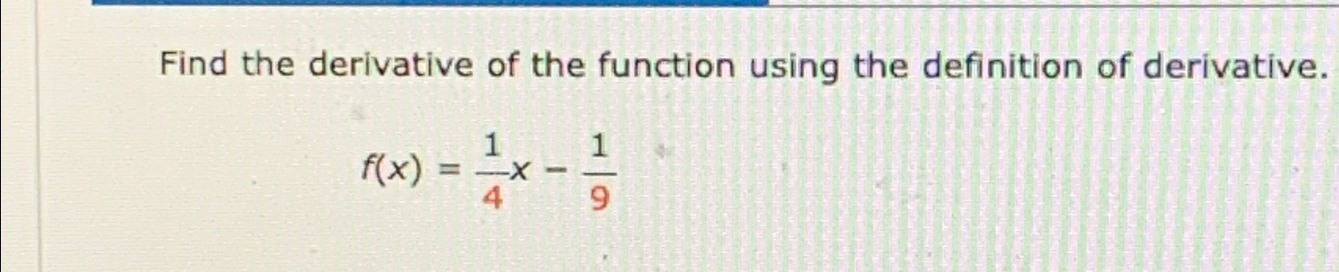 Solved Find the derivative of the function using the | Chegg.com