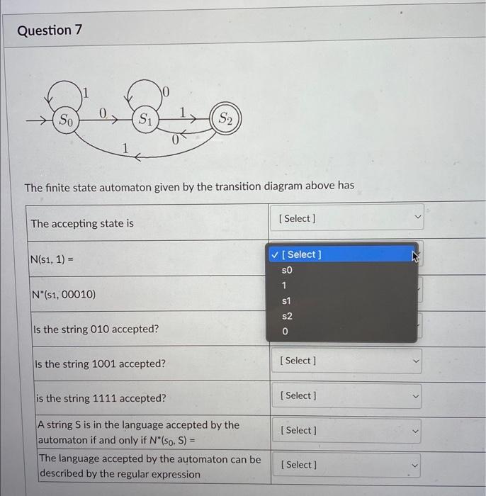 Solved The finite state automaton given by the transition | Chegg.com