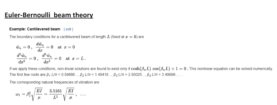 Solved Euler-Bernoulli beam theoryExample: Cantilevered beam | Chegg.com