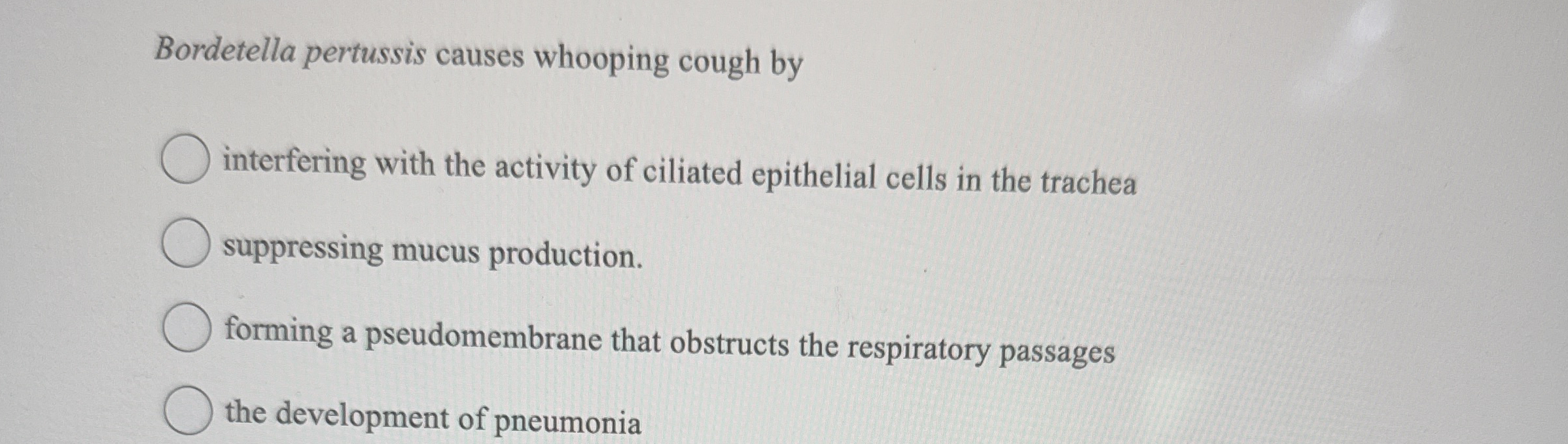 Bordetella pertussis causes whooping cough | Chegg.com