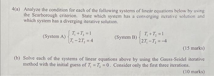 Solved 4(a) Analyze the condition for each of the following | Chegg.com