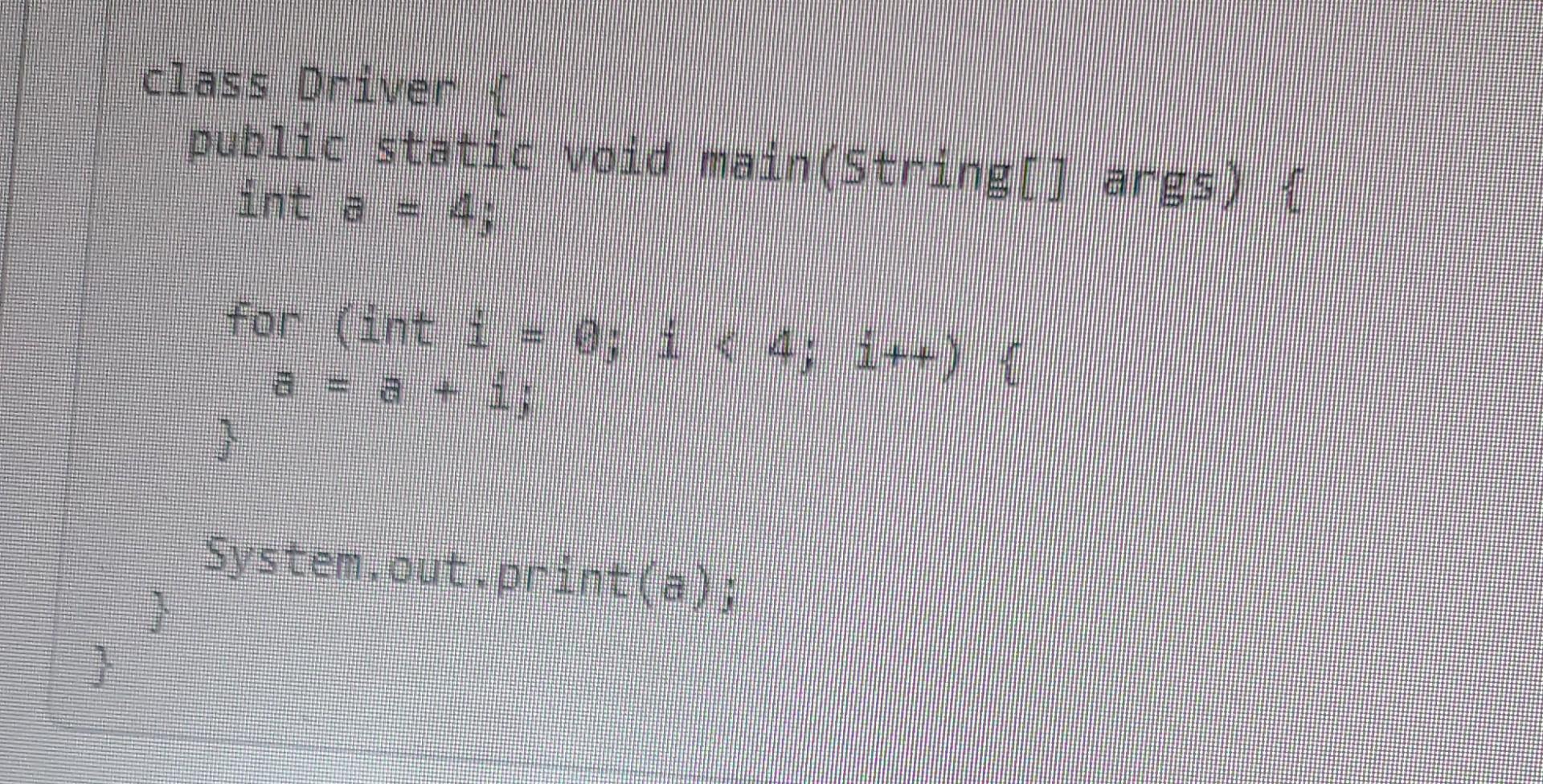 Solved MIN } class Driver { public static void main(String[] | Chegg.com