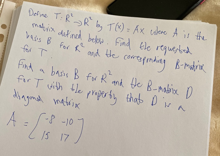Solved Define T R R by T(x) = 4x ertere A is the matrix | Chegg.com