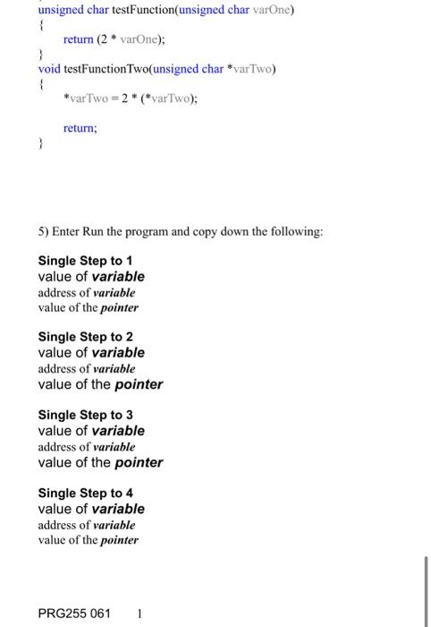 Solved 1) Predict what you will see when you Single Step to | Chegg.com