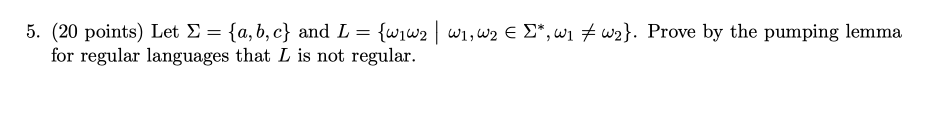 Solved (20 ﻿points) ﻿Let Σ={a,b,c} ﻿and | Chegg.com
