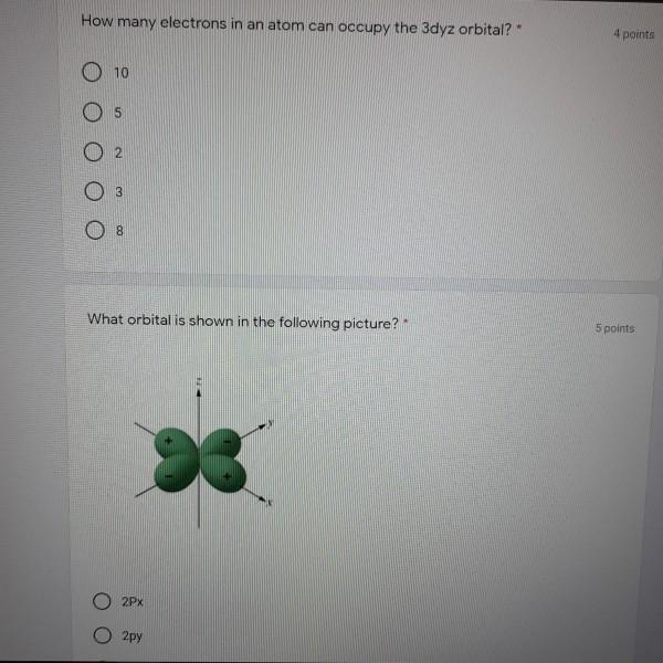 Solved How many electrons in an atom can occupy the 3dyz | Chegg.com