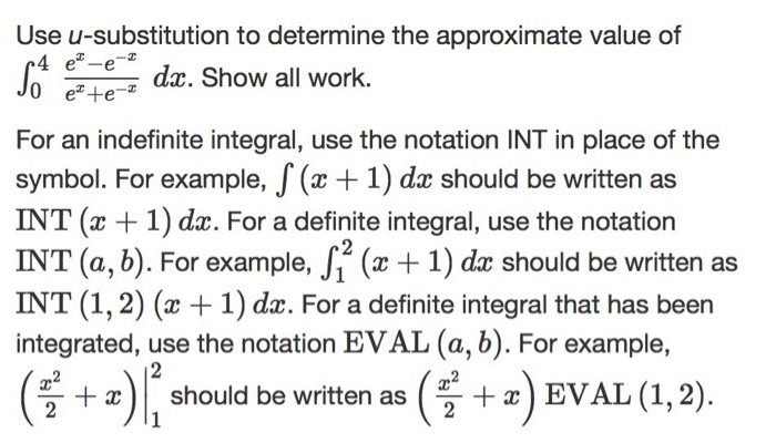 Solved Use u-substitution to determine the approximate value | Chegg.com
