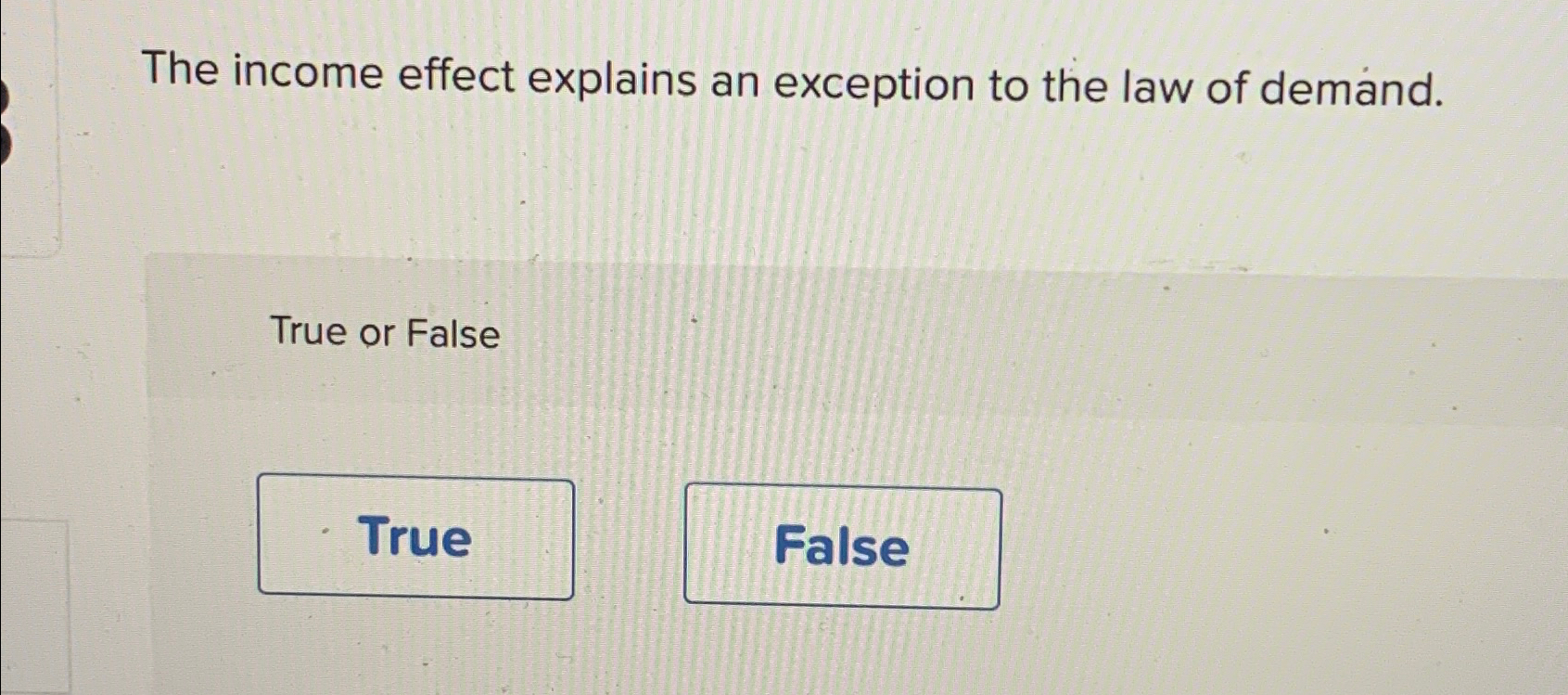 Solved The income effect explains an exception to the law of | Chegg.com