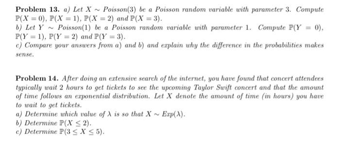 Solved Problem 13 A Let X∼ Poisson 3 Be A Poisson Random 6241