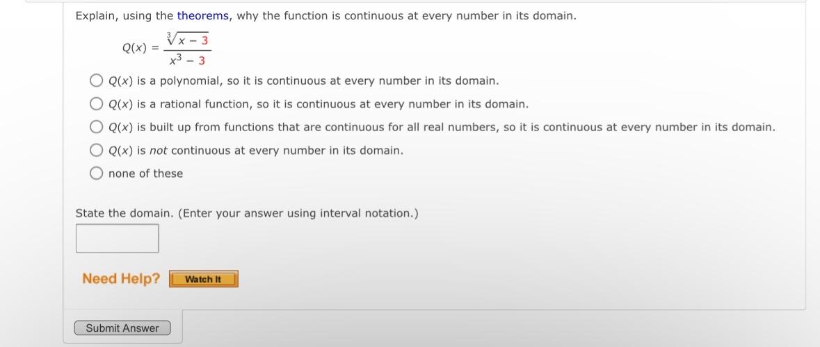 Solved Explain, using the theorems, why the function is | Chegg.com