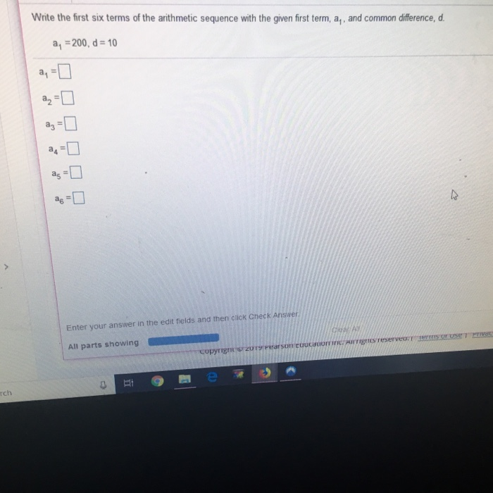 Solved Write the first six terms of the arithmetic sequence | Chegg.com