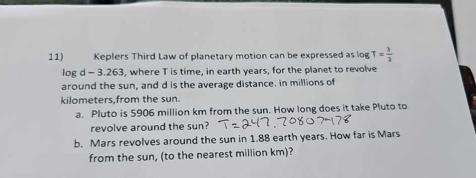 Solved Keplers Third Law of planetary motion can be | Chegg.com