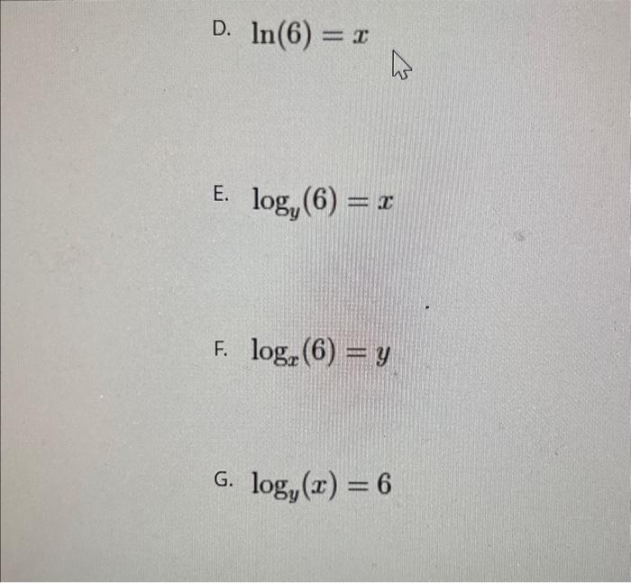 Solved Match the following logarithmic or exponential | Chegg.com