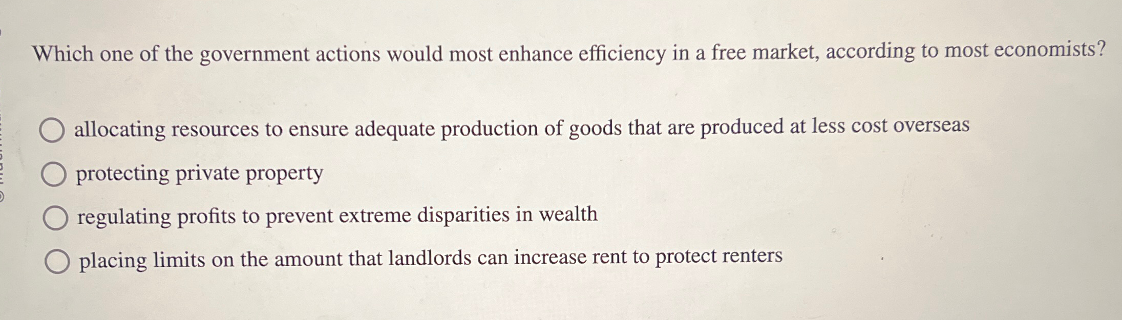 Solved Which one of the government actions would most | Chegg.com