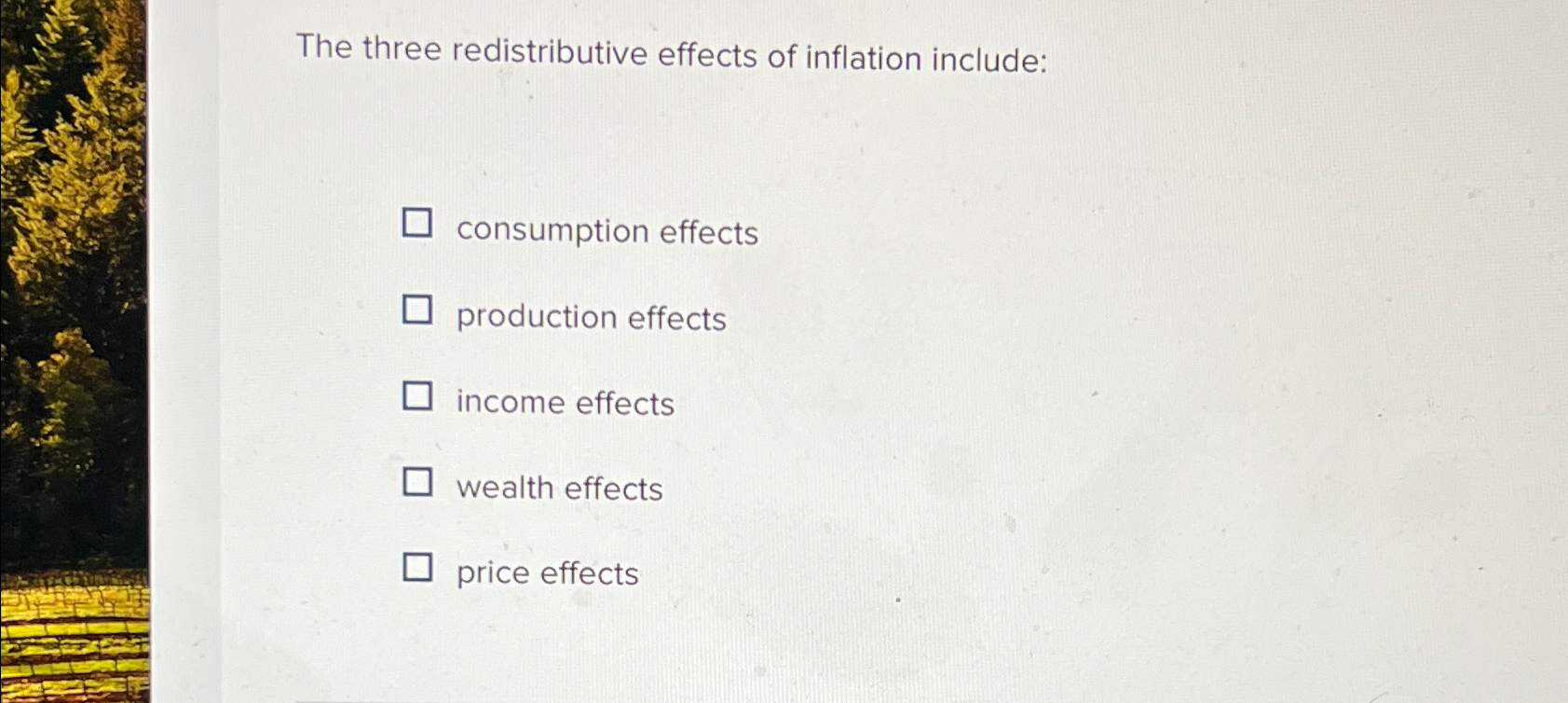 Solved The three redistributive effects of inflation | Chegg.com