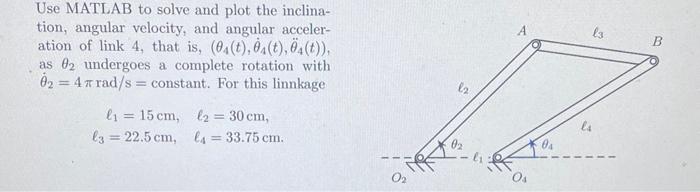 Solved Use MATLAB to solve and plot the inclination, angular | Chegg.com