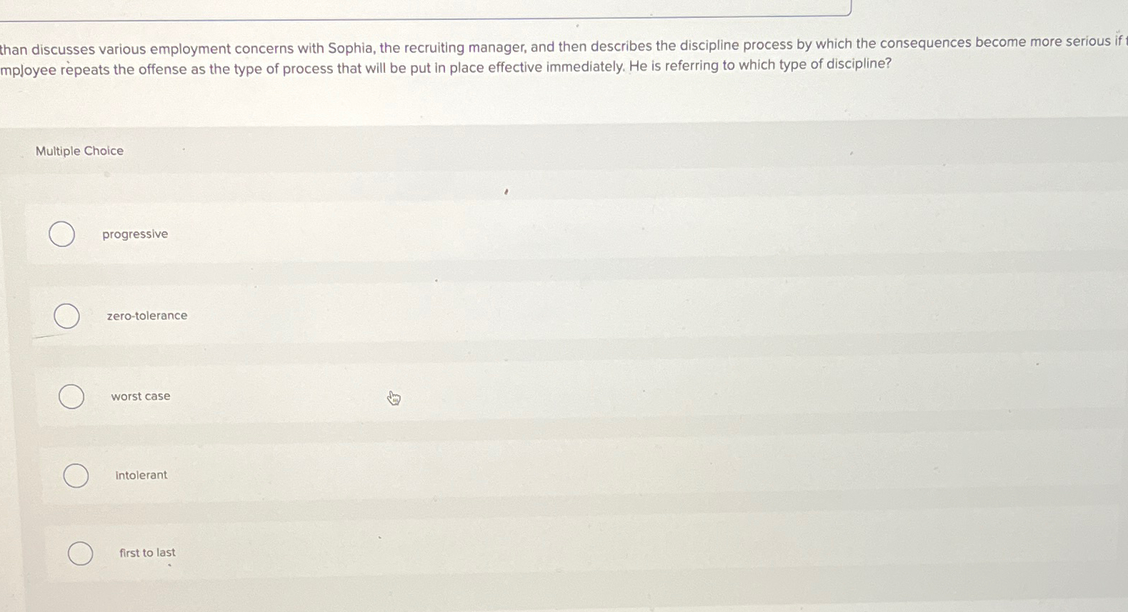 Solved than discusses various employment concerns with | Chegg.com
