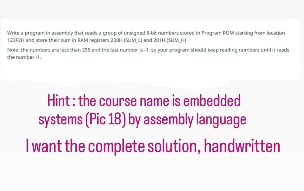 Solved Write a program in assembly that reads a group of | Chegg.com