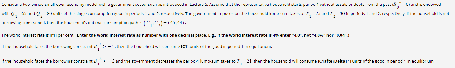 Solved borrowing-constrained, then the household's optimal | Chegg.com