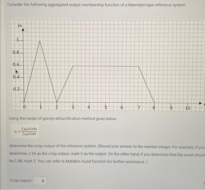 Solved Consider the following aggregated output membership | Chegg.com