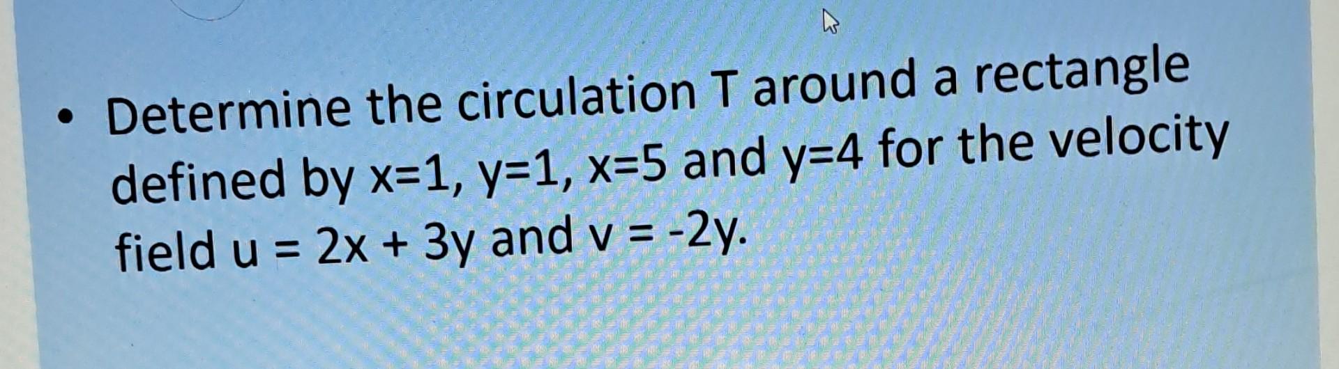 Solved Determine the circulation T around a rectangle | Chegg.com