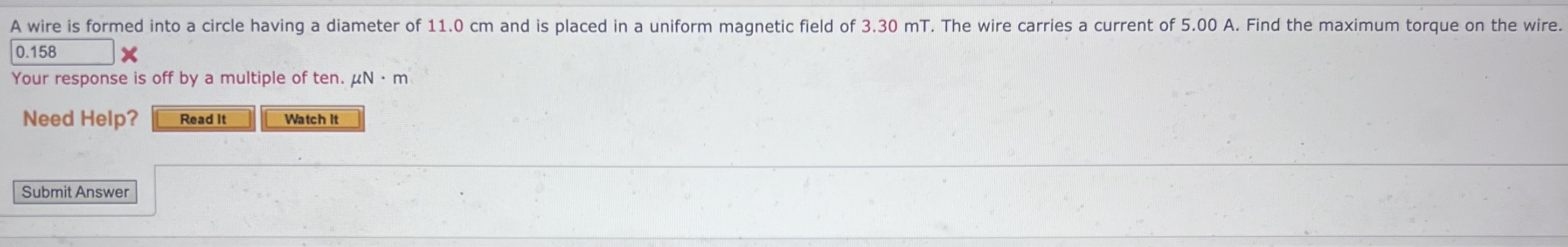 Solved A wire is formed into a circle having a diameter of | Chegg.com