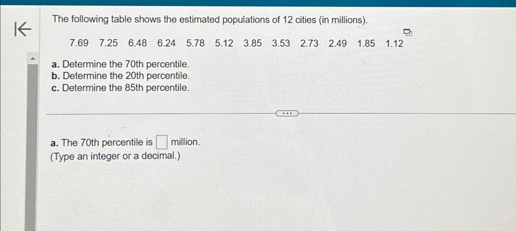 Solved The following table shows the estimated populations | Chegg.com