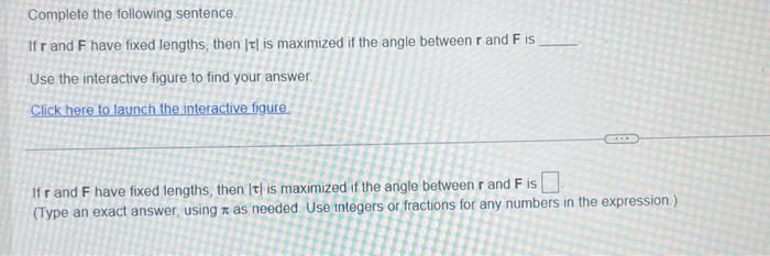 Complete the following sentence. If r and F have | Chegg.com