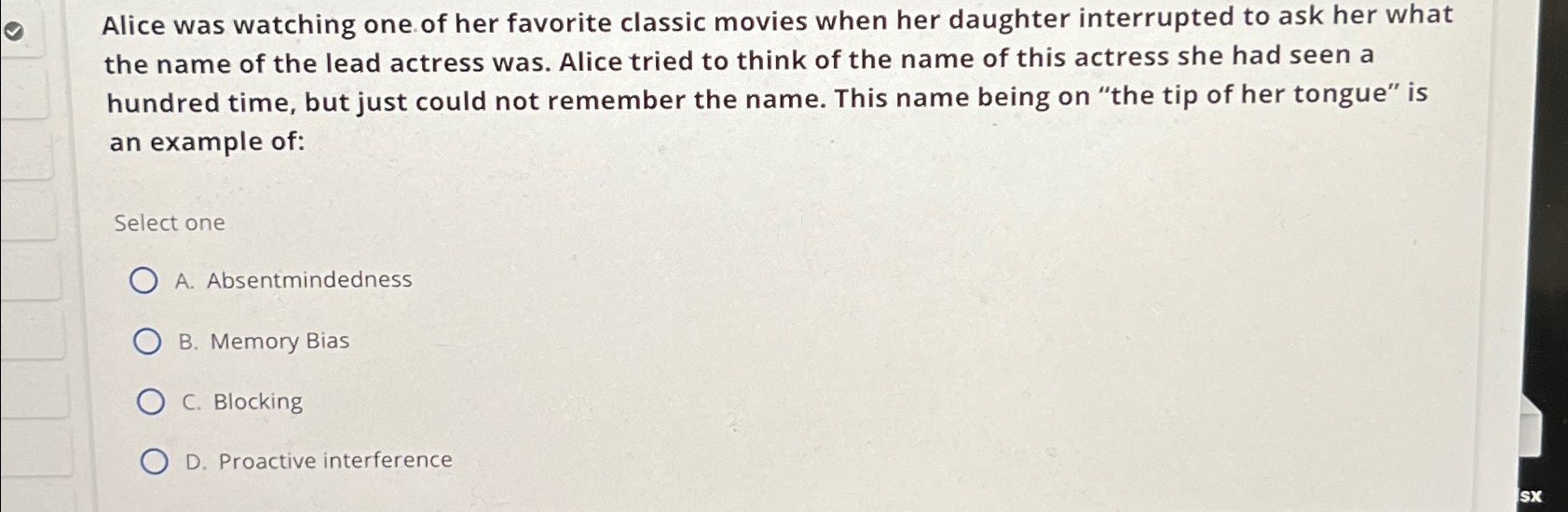 Solved Alice was watching one of her favorite classic movies | Chegg.com