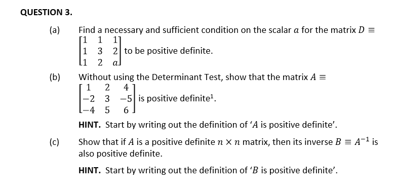 Solved QUESTION 3.(a) ﻿Find a necessary and sufficient | Chegg.com