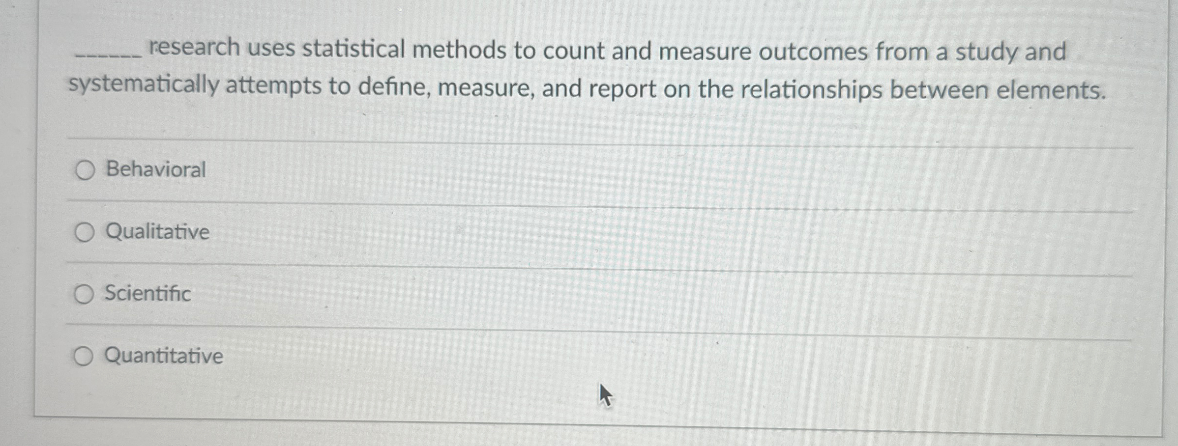 Solved research uses statistical methods to count and | Chegg.com