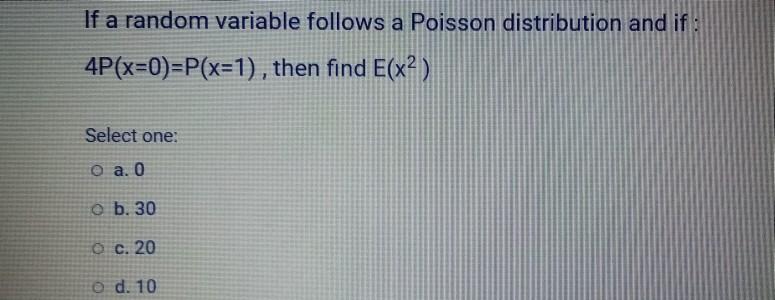 Solved If a random variable follows a Poisson distribution | Chegg.com