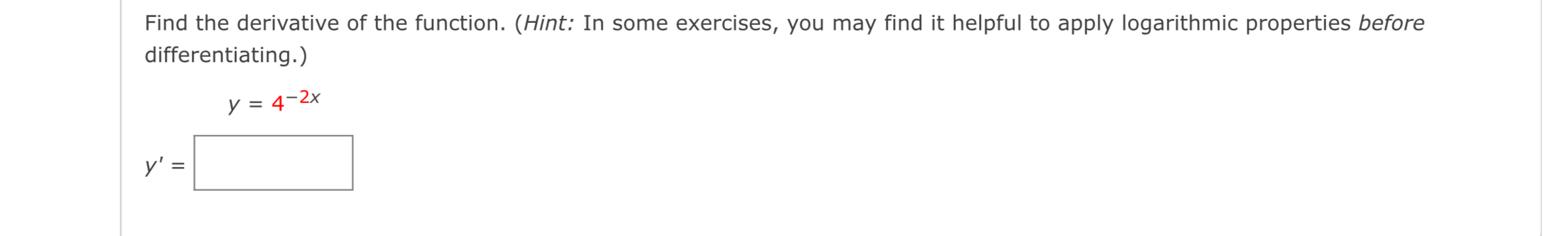 Solved Find the derivative of the function. (Hint: In some | Chegg.com