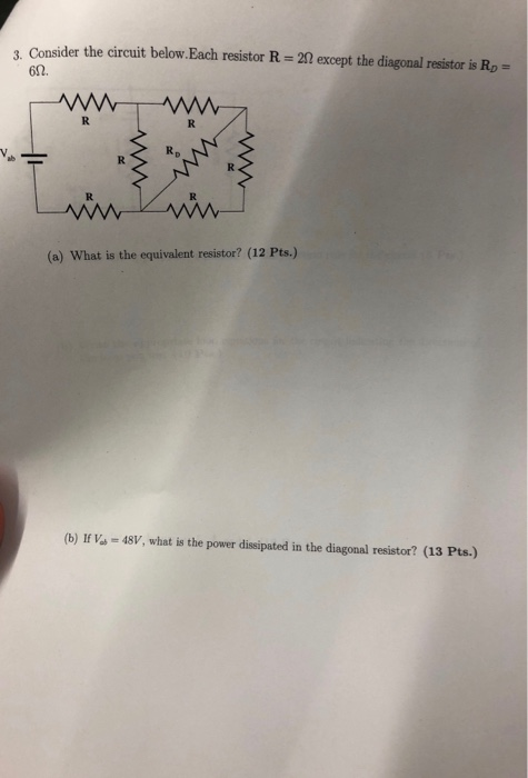 Solved 3. Consider the circuit below.Each resistor R = 21. | Chegg.com