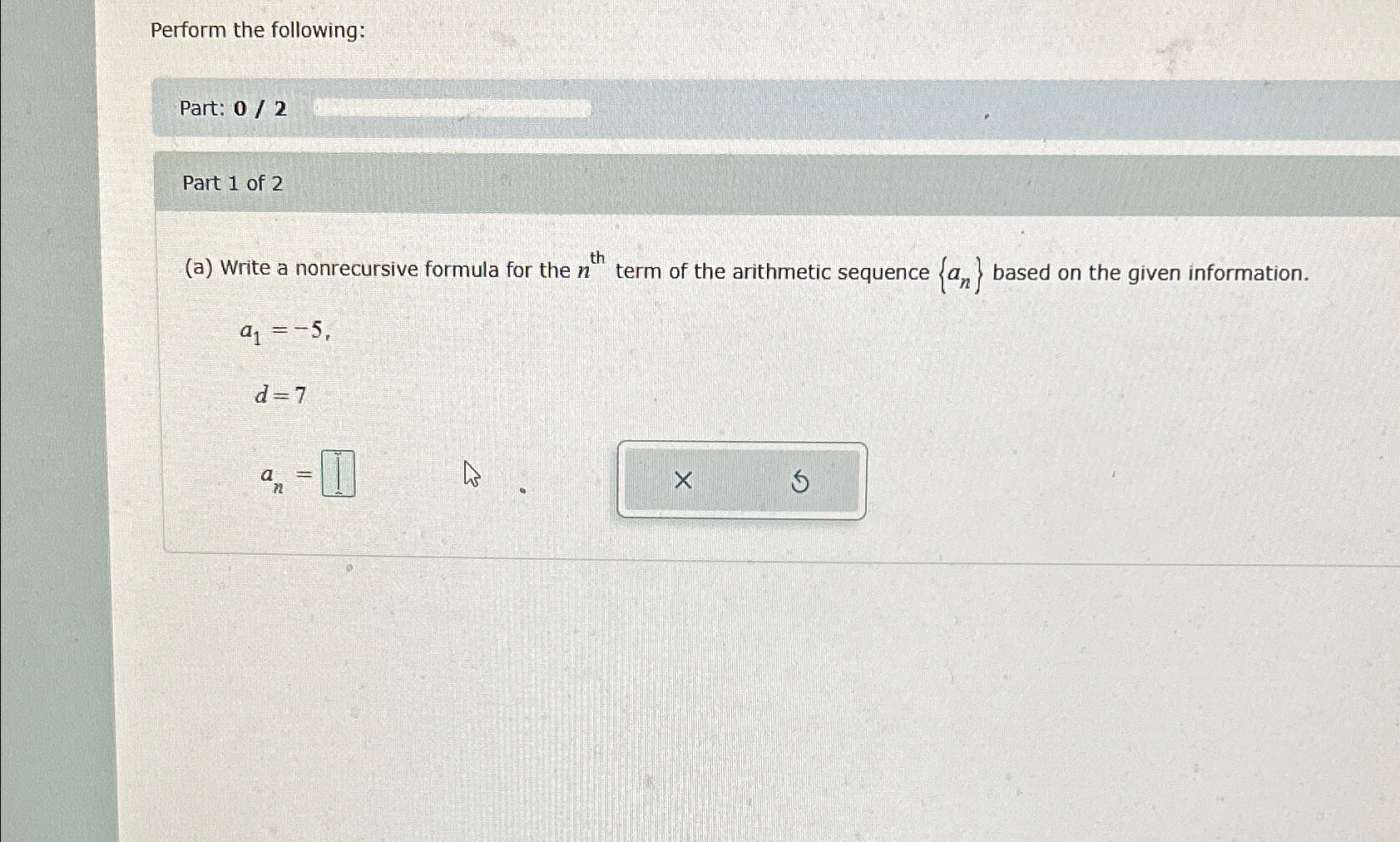 Solved Perform the following:Part: 0 / 2Part 1 ﻿of 2(a) | Chegg.com