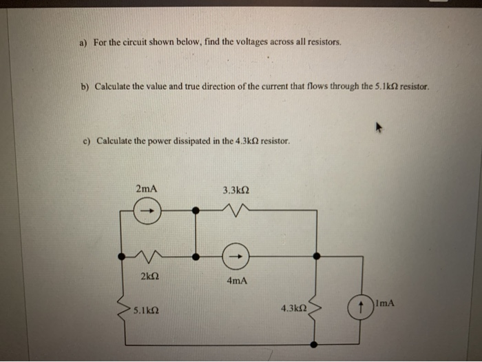 Solved a) For the circuit shown below, find the voltages | Chegg.com