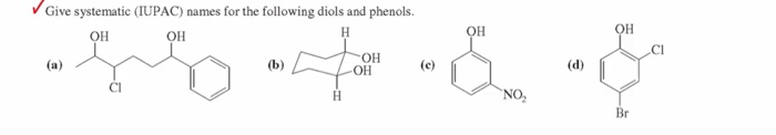 Solved Give systematic (IUPAC) names for the following diols | Chegg.com