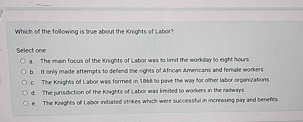 Solved Which of the following is true about the Knights of | Chegg.com