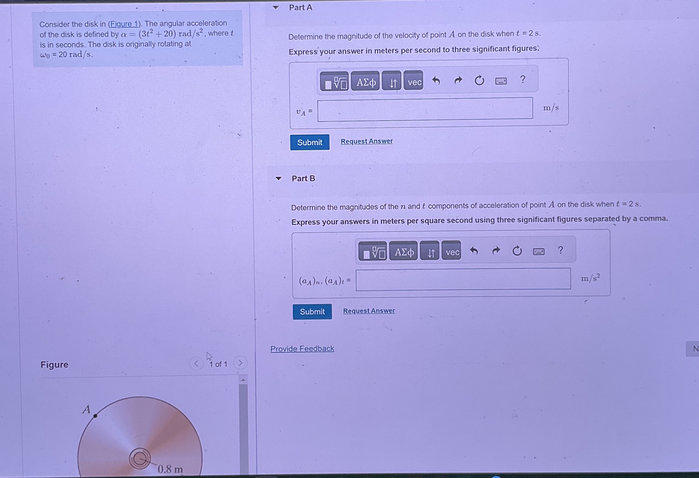 Solved Consider the disk in (Figure 1). ﻿The angular | Chegg.com