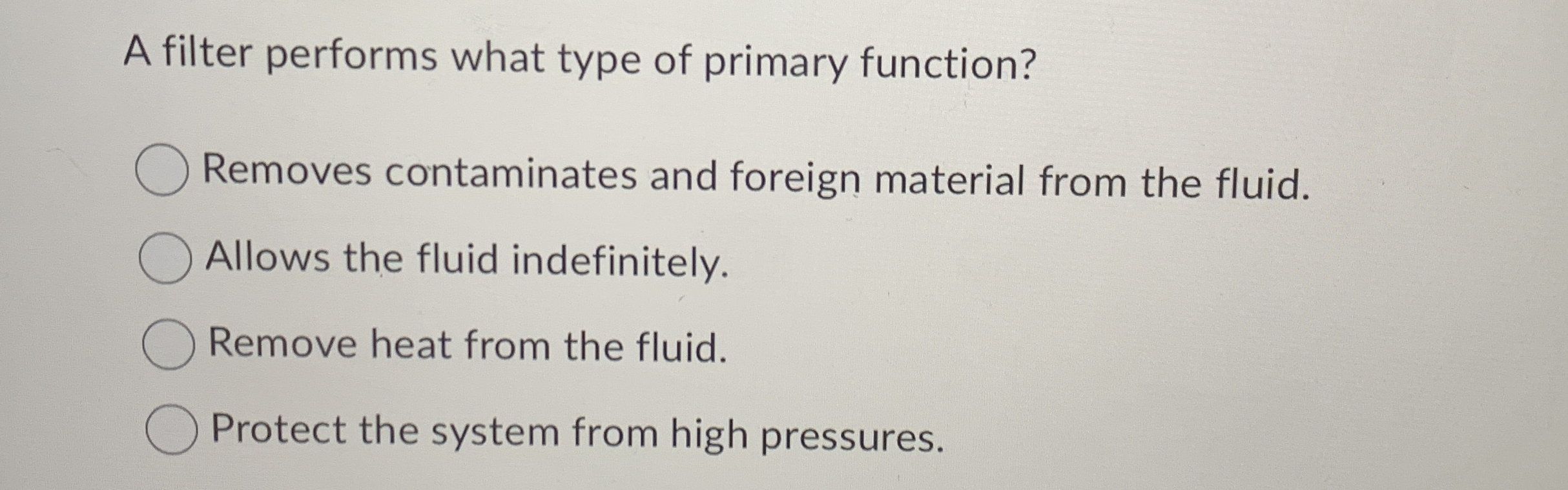 Solved A filter performs what type of primary | Chegg.com