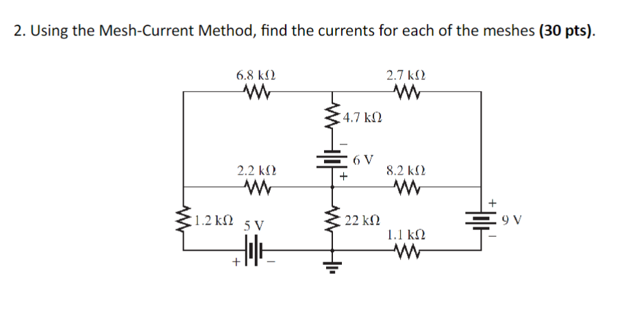 Solved Using the Mesh-Current Method, find the currents for | Chegg.com