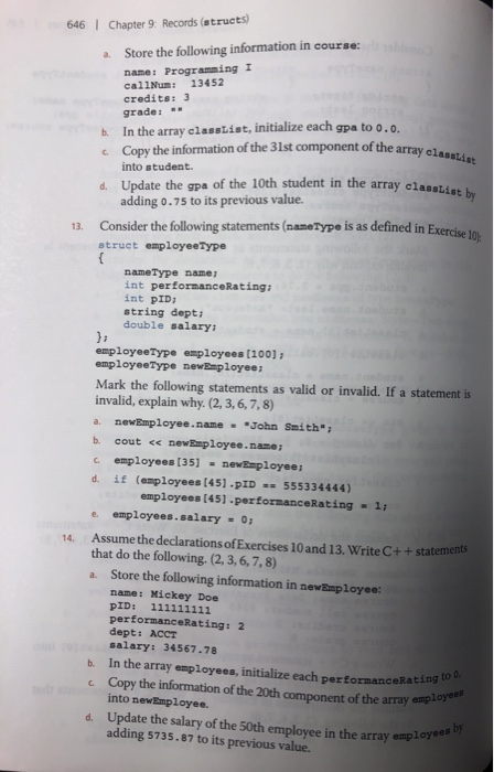 (Solved) : Exercises 645 Consider Following Statements Struct Name Type ... (Solved) : Exercises 645 Consider Following Statements Struct Name Type ...