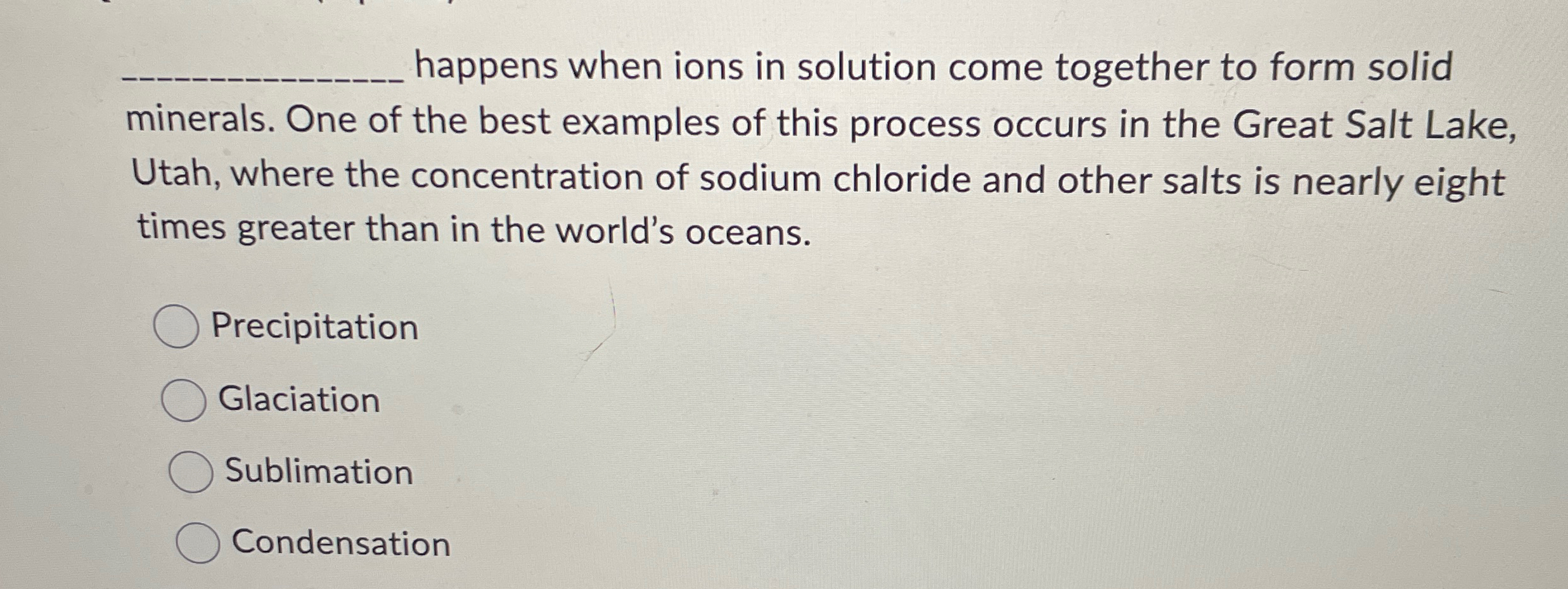 Solved happens when ions in solution come together to form | Chegg.com