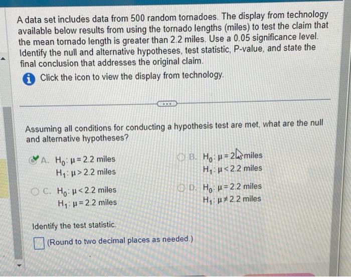 Solved A data set includes data from 500 random tornadoes. | Chegg.com