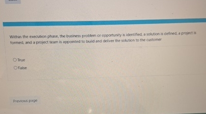 Solved Within the execution phase, the busines problem or | Chegg.com