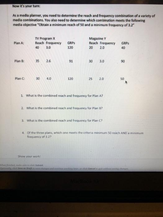 How do we calculate reach and compare media | Chegg.com