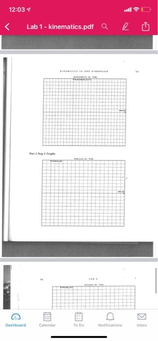 12:03 Lab 1 - kinematics.pdf Q KINEMATICS IN ONE | Chegg.com