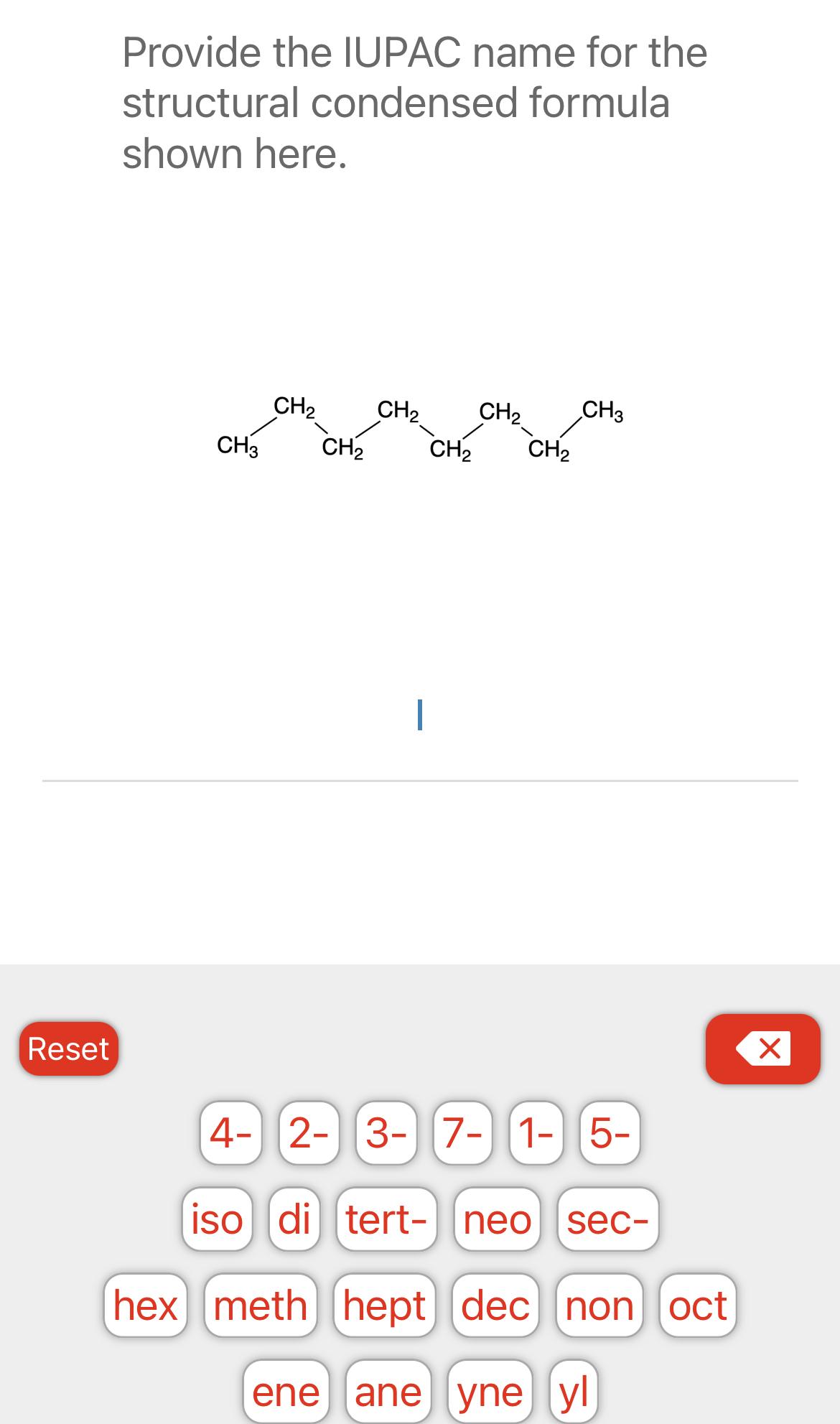 Solved Provide the IUPAC name for the structural condensed | Chegg.com