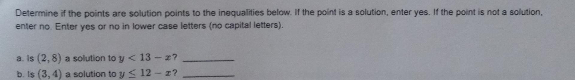 Solved Determine if the points are solution points to the | Chegg.com
