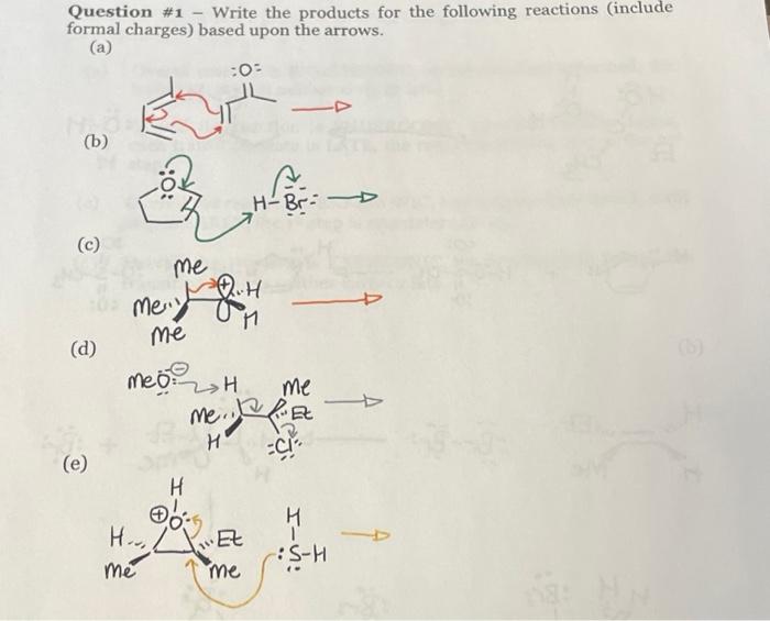 Solved Write The products for the following reactions | Chegg.com